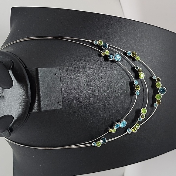 Napier | Jewelry | Napier Three Strand Crystal Illusion Necklace | Poshmark